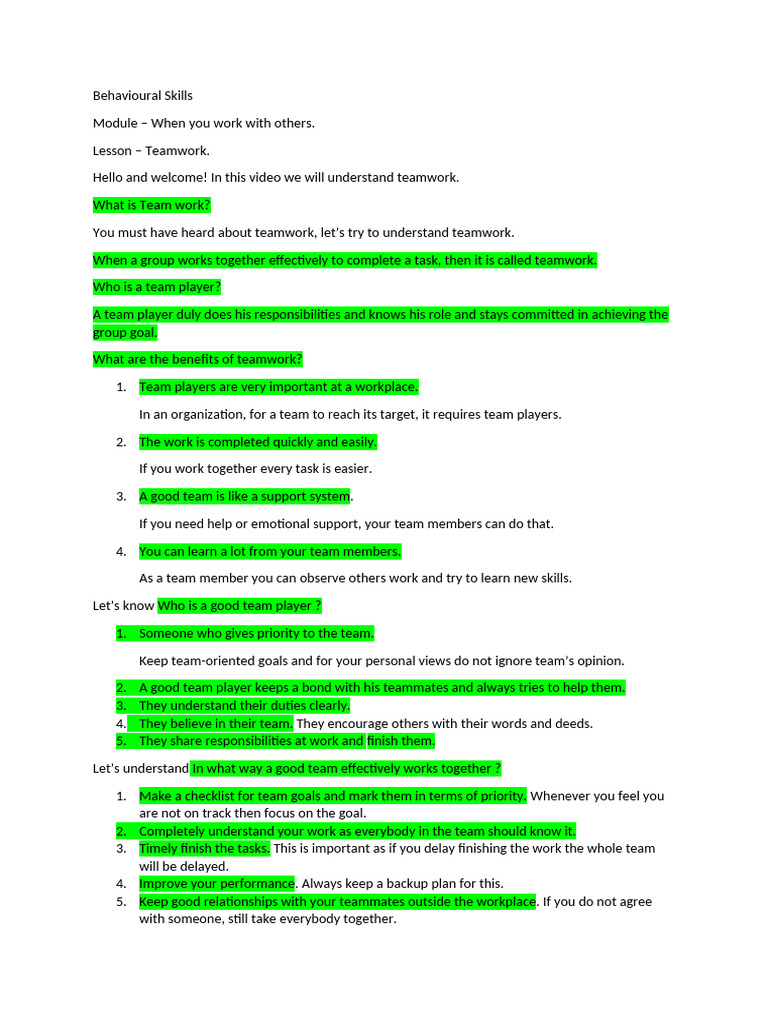 17_Teamwork_ENG | PDF