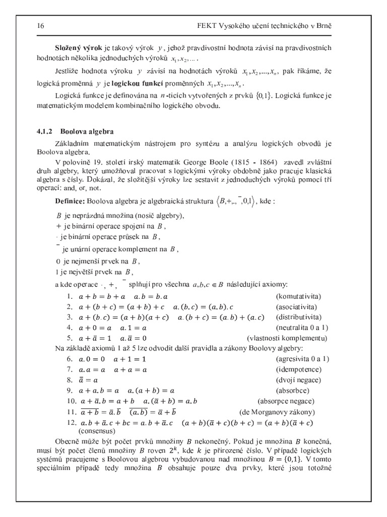 Boolova Algebra Log Sys Tahak | PDF