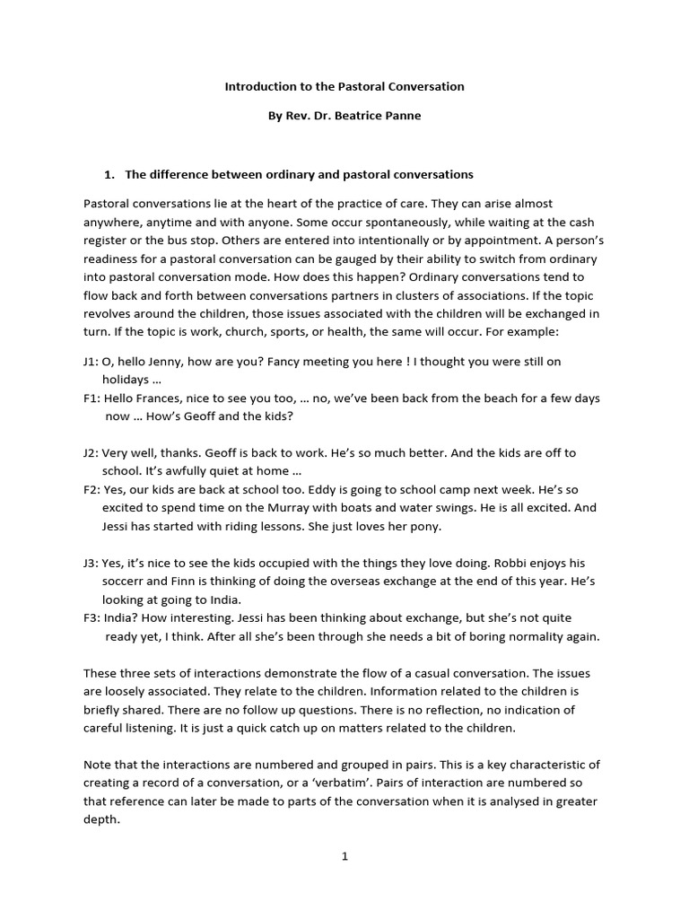 Introduction To Pastoral Conversation Skills | PDF | Empathy | Prayer