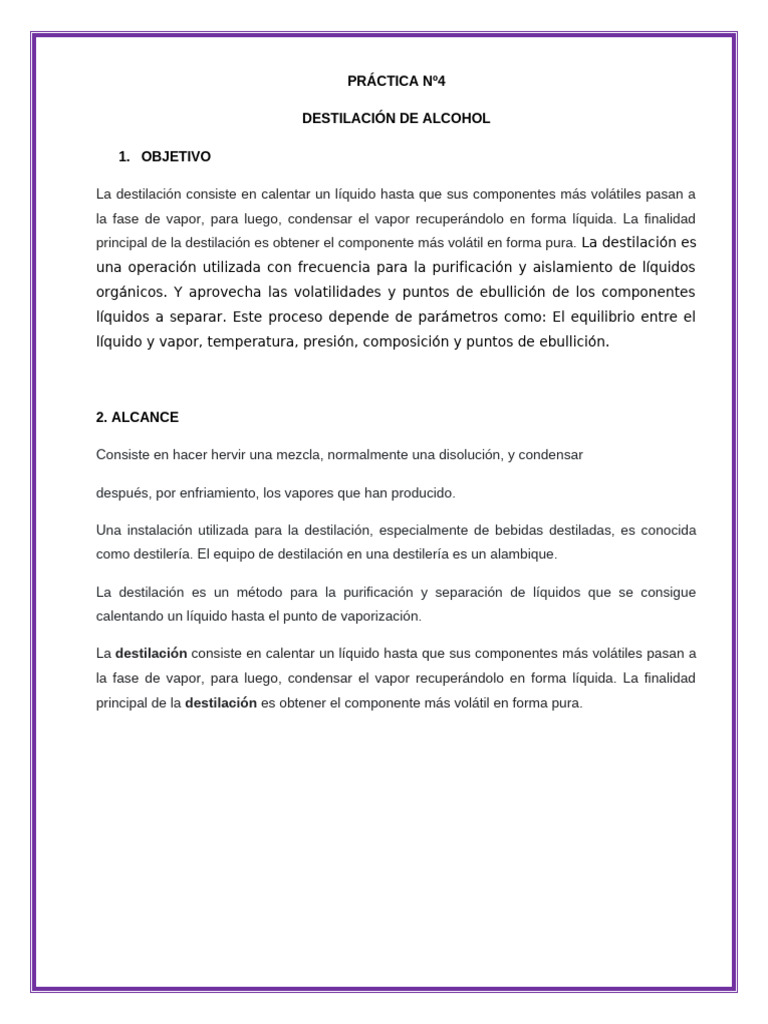 Práctica 4 Fernet Elisa | PDF | Destilación | Etanol