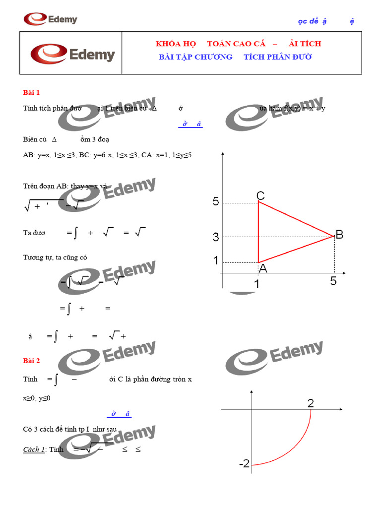 Bai Tap Chuong Tich Phan Duong | PDF