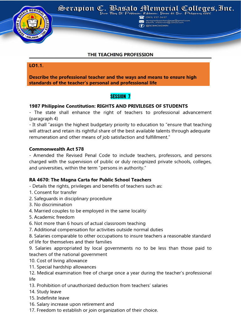 IC-401-Handout-7 | PDF | Cost Of Living | Teachers