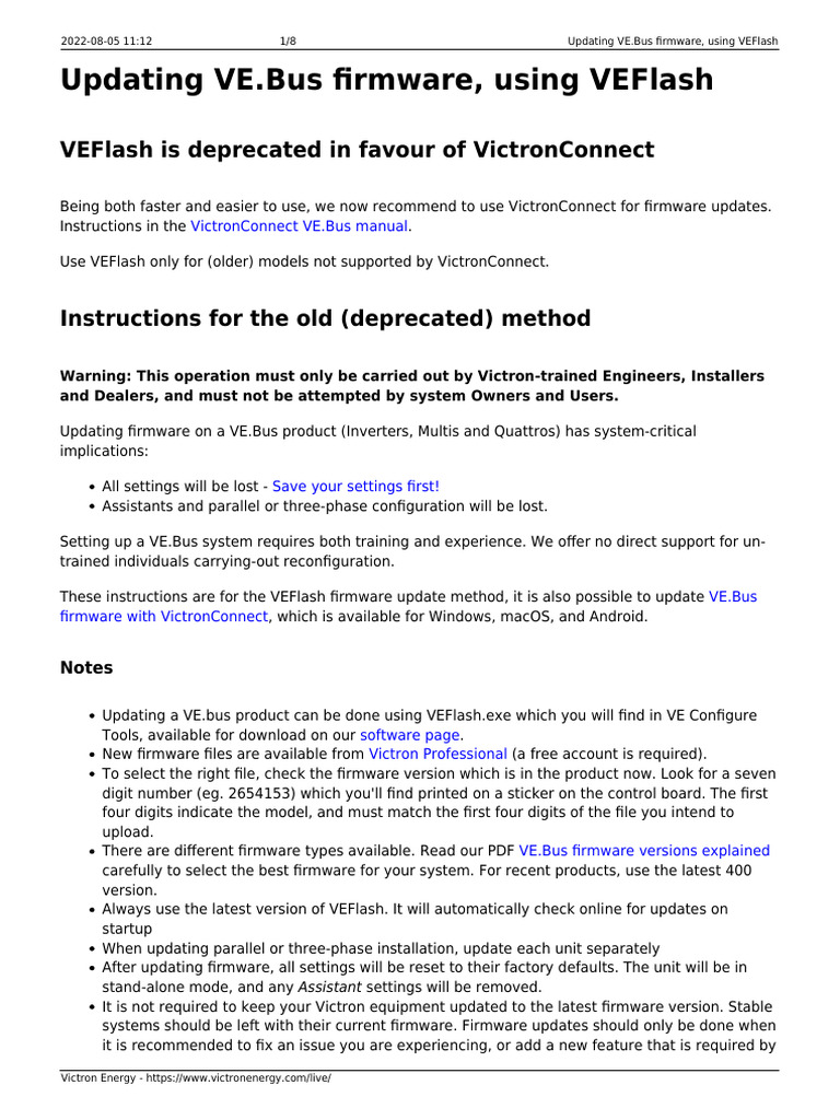 Updating Ve - Bus Firmware Using Veflash | PDF | Software Engineering ...