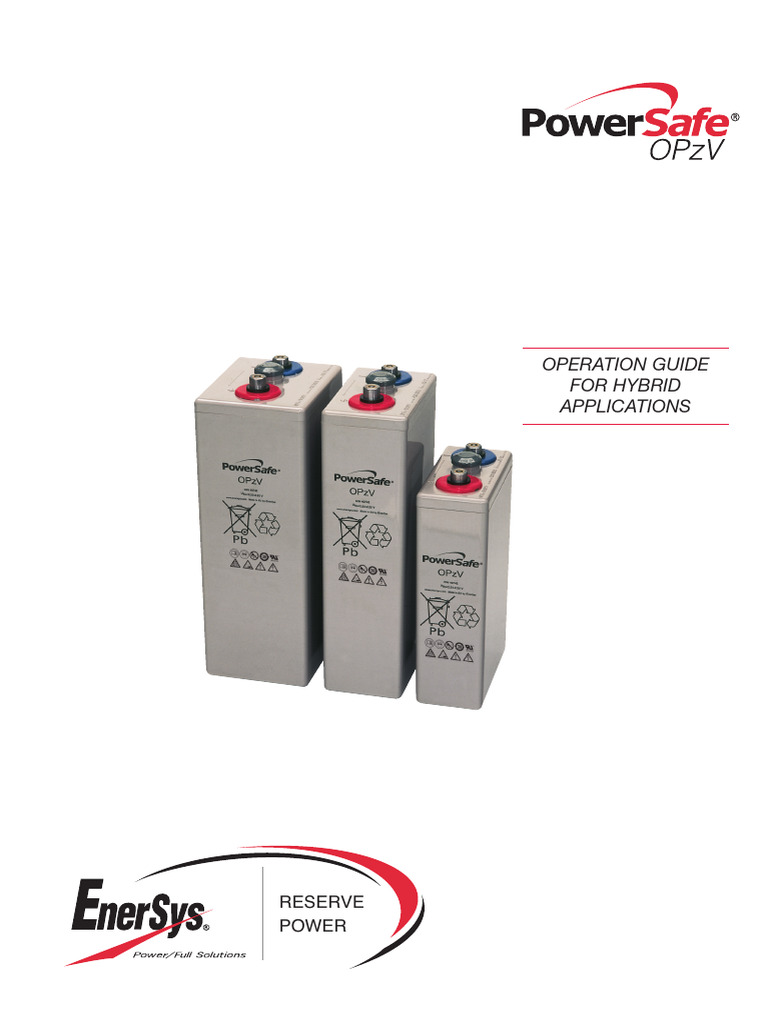 Powersafe Opzv Op Guide Hybrid En-Opzv-Ogh-0117 | PDF | Rechargeable ...