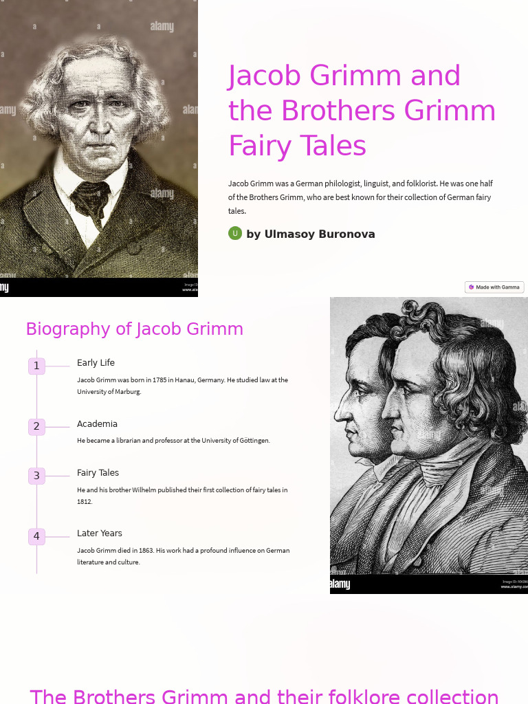 Jacob Grimm and The Brothers Grimm Fairy Tales | PDF | Brothers Grimm ...