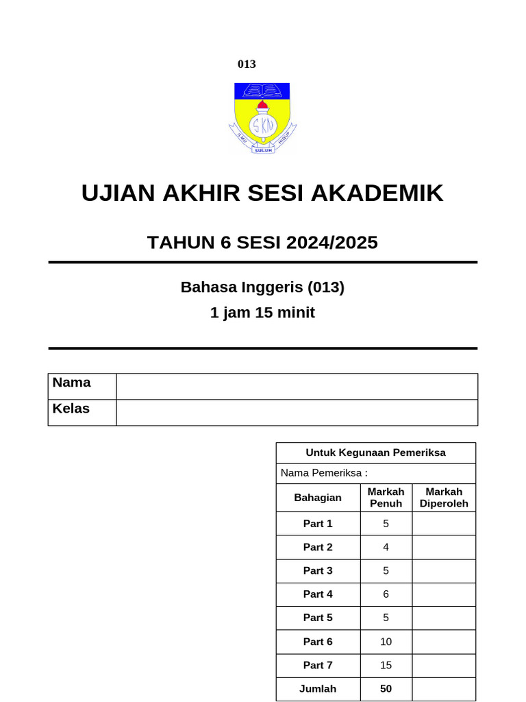 Group 2 UASA Template SR Year 6 2024 (QP) (2) | PDF | Tomato | Juice
