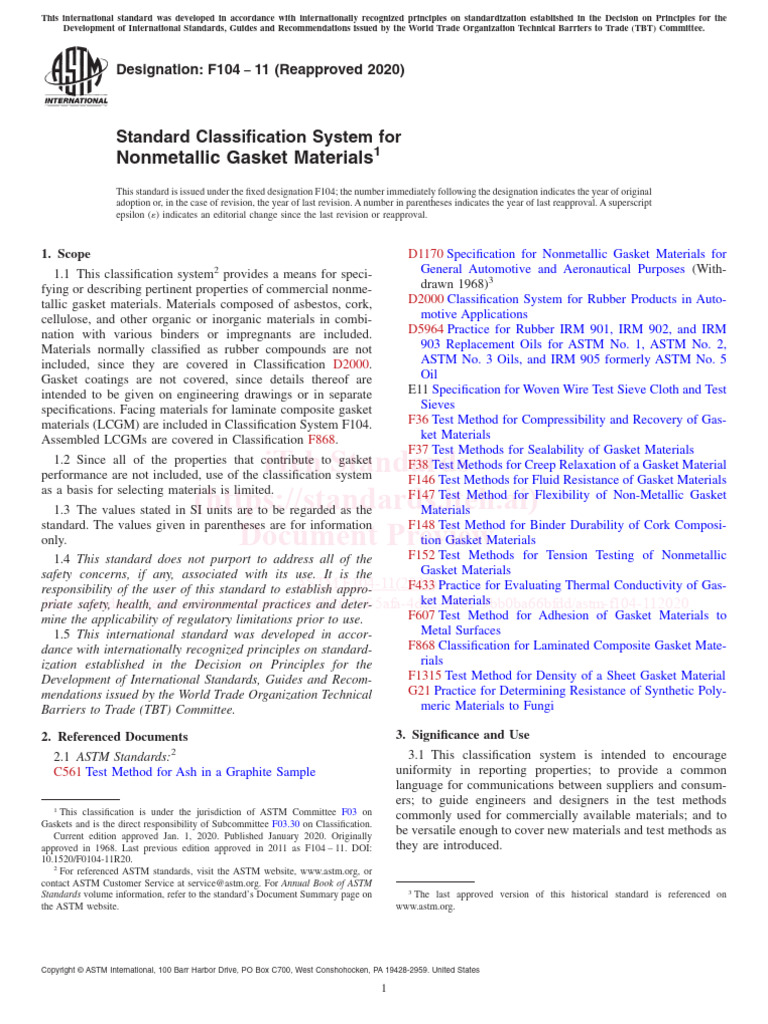 ASTM-F104-11-2020- | PDF | Fibers | Humidity