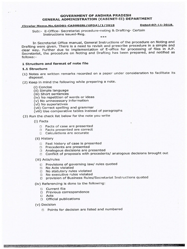 E Office Sectt Procedure0001 | PDF