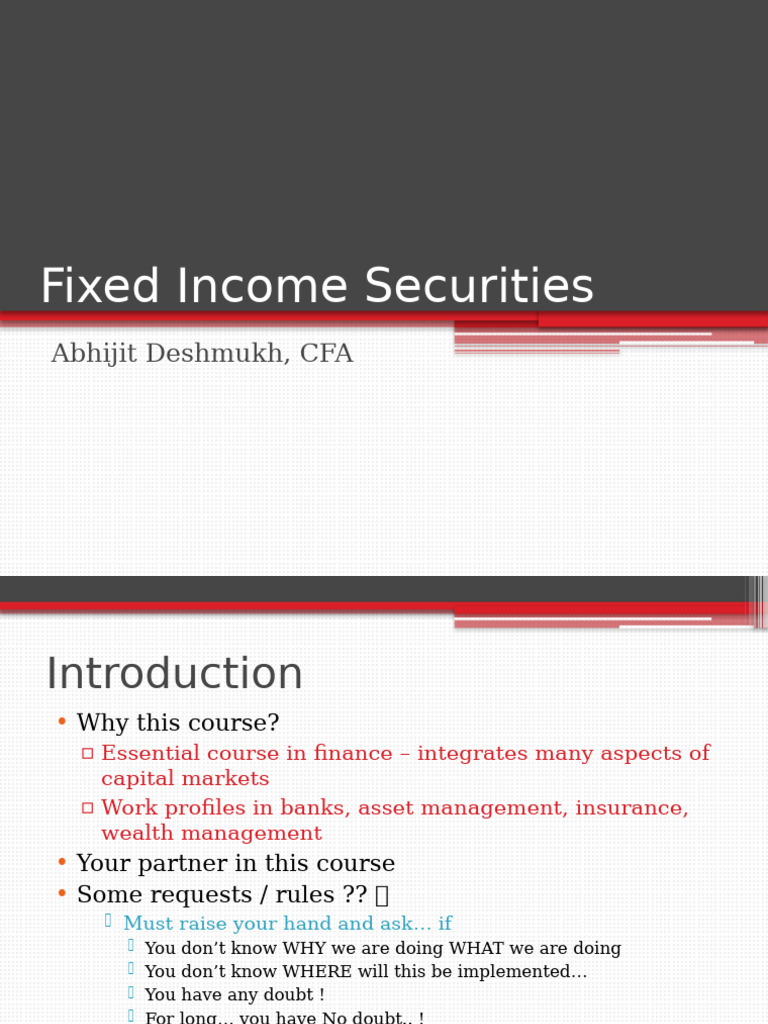 Sessions 5-6 FIS PPT 1 | PDF | Bonds (Finance) | Yield Curve