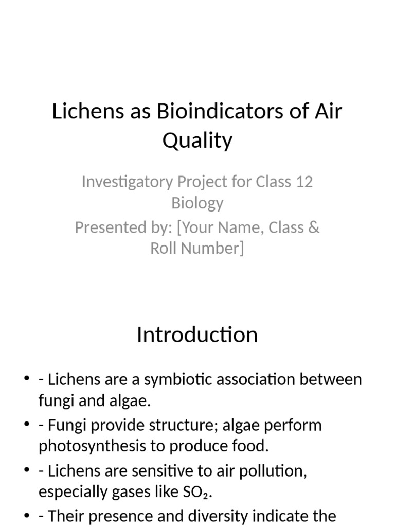 Lichens Air Quality Project | PDF