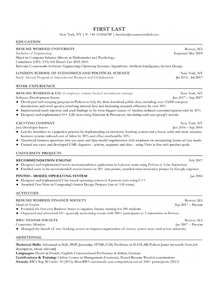 Entry Level Software Engineer | PDF
