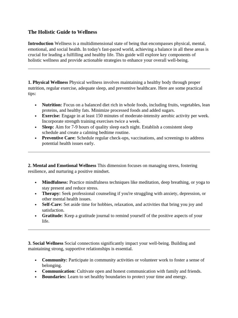 The Holistic Guide To Wellness | PDF | Mental Health | Mindfulness