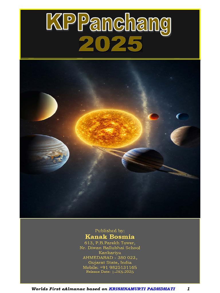 KP Panchanga 2025 | PDF