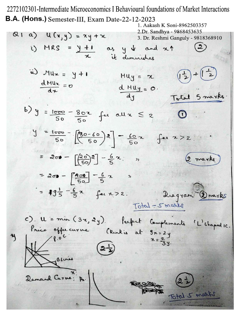 2272102301-Intermediate Microeconomics I Behavioural Foundations of Market Interactions ...