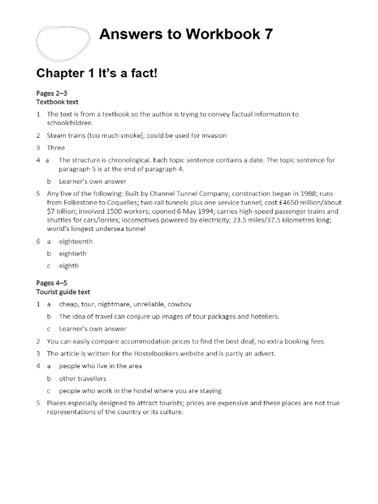 English Workbook Answers Stage 7 | PDF