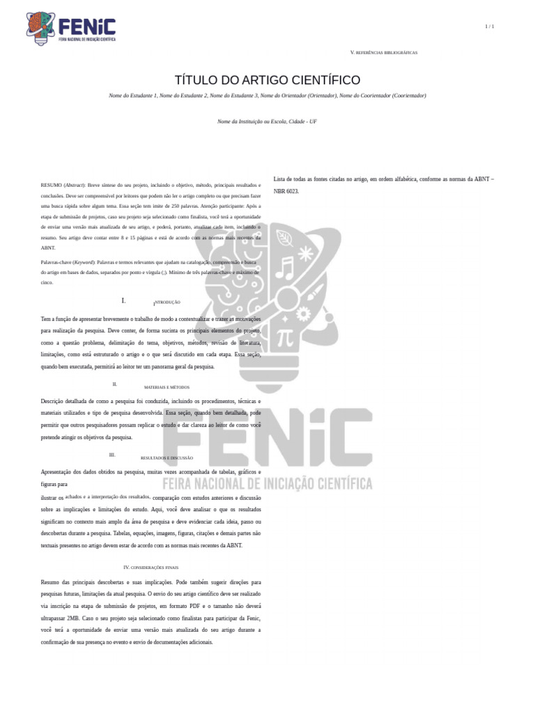 Modelo de Artigo Científico - Fenic | PDF | Publicações acadêmicas ...