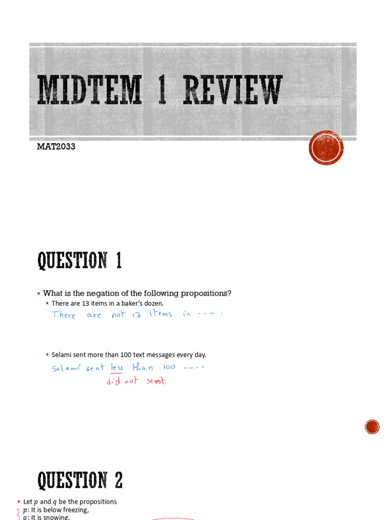 Midterm 1 Review(Solution Part 1) | PDF | Syntax (Logic) | Formalism (Deductive)