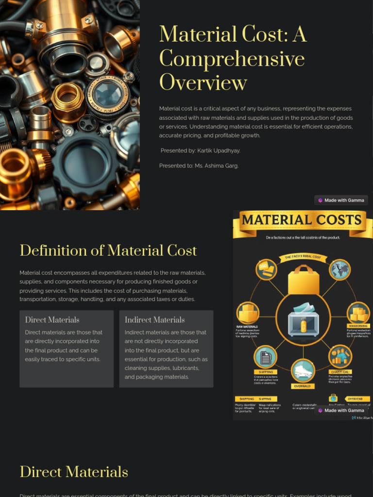 Material Cost A Comprehensive Overview | PDF | Cost Accounting | Inventory