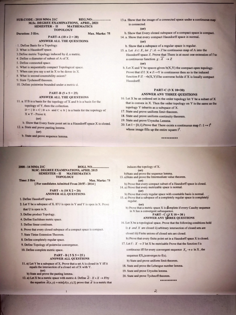 Topology | PDF | Compact Space | Continuous Function