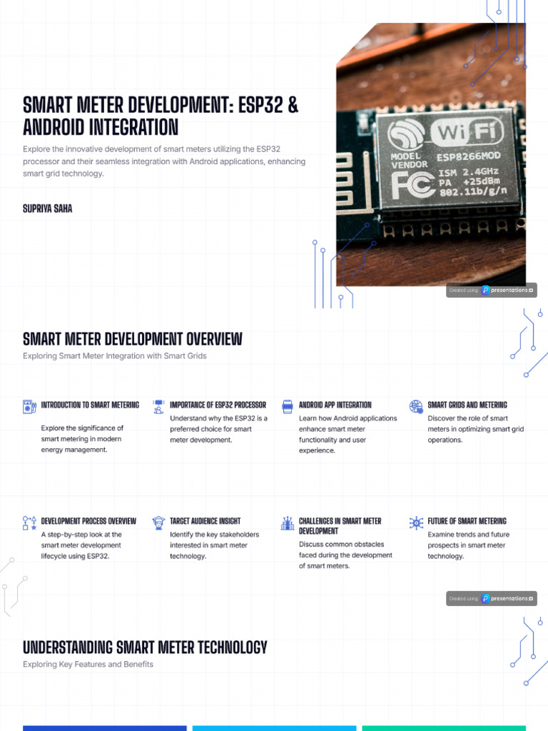 Smart Meter Development Using ESP32 Processor and Android App Integration With Smart Grid | PDF