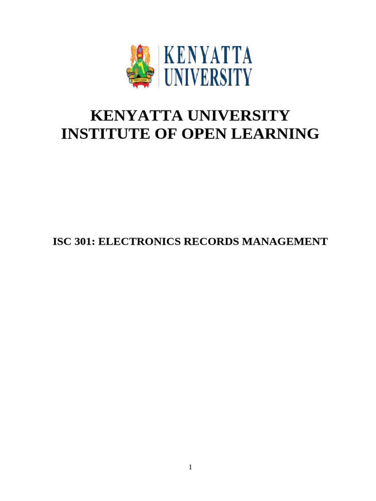ISC 301 | PDF | Records Management | Computing