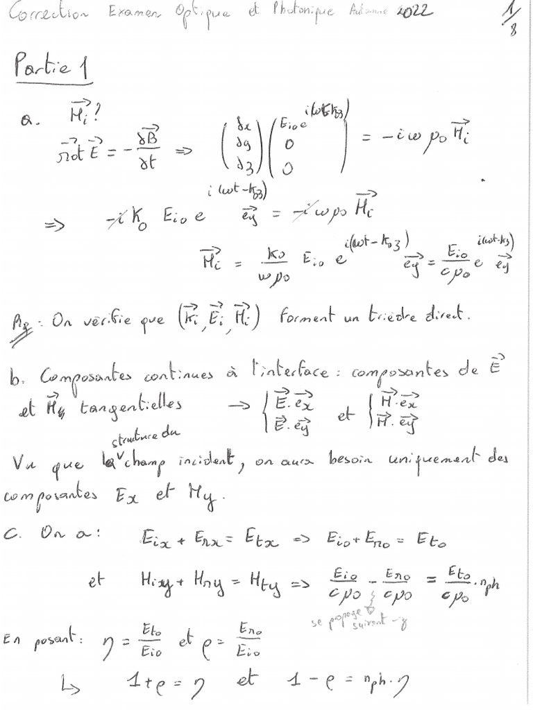 2023 - Correction Exam Optique Janvier 2023-1 | PDF