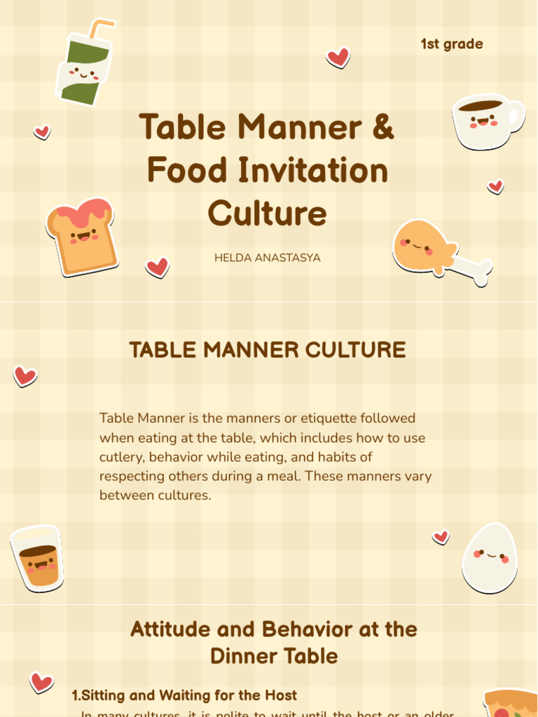 Table Manner & Food Invitation | PDF | Tableware | Cuisine