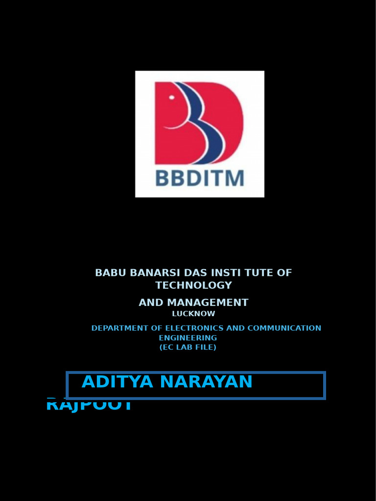 BABU BANARSI DAS INSTI TUTE OF TECHNOLOGY | PDF