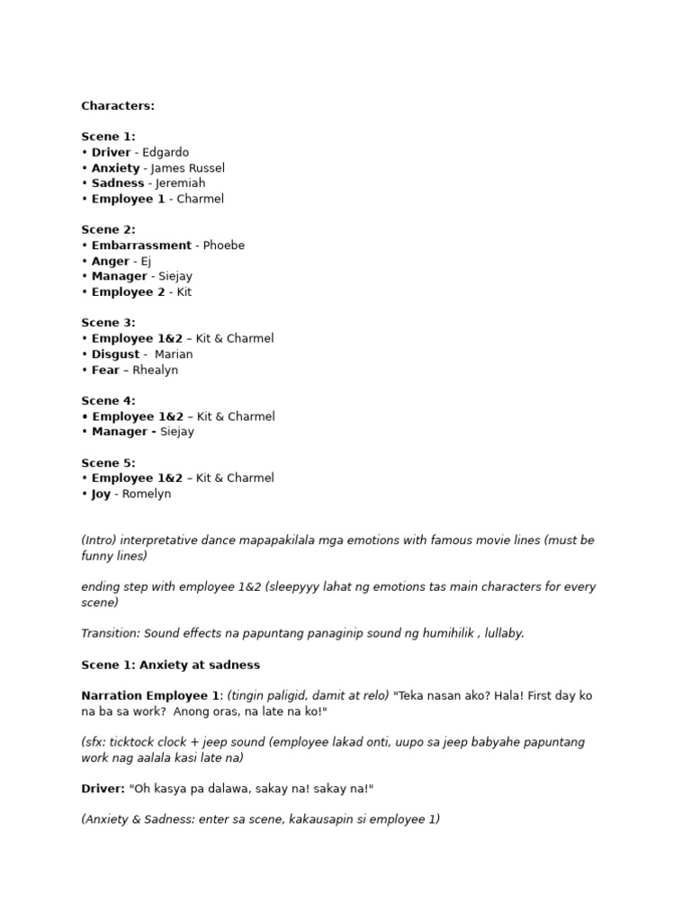 Role Play Script TD | PDF