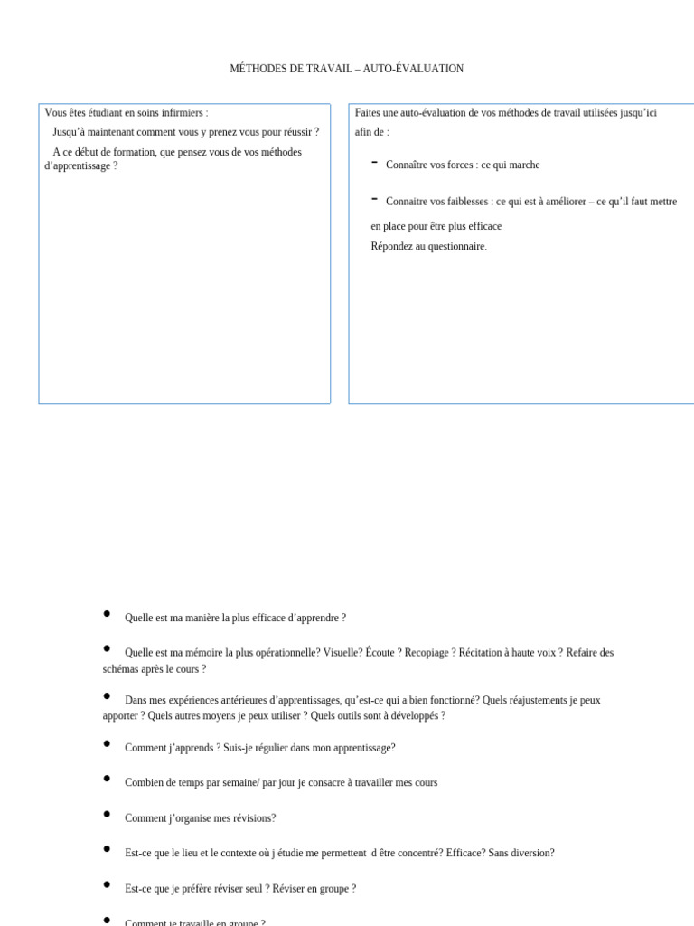 Auto-évaluation des méthodes d'apprentissage | PDF