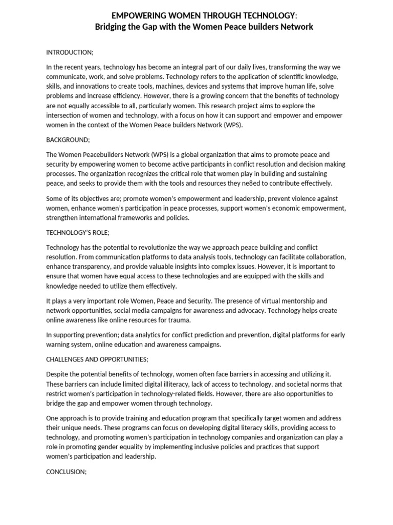 WPS PROJECT | PDF | Empowerment