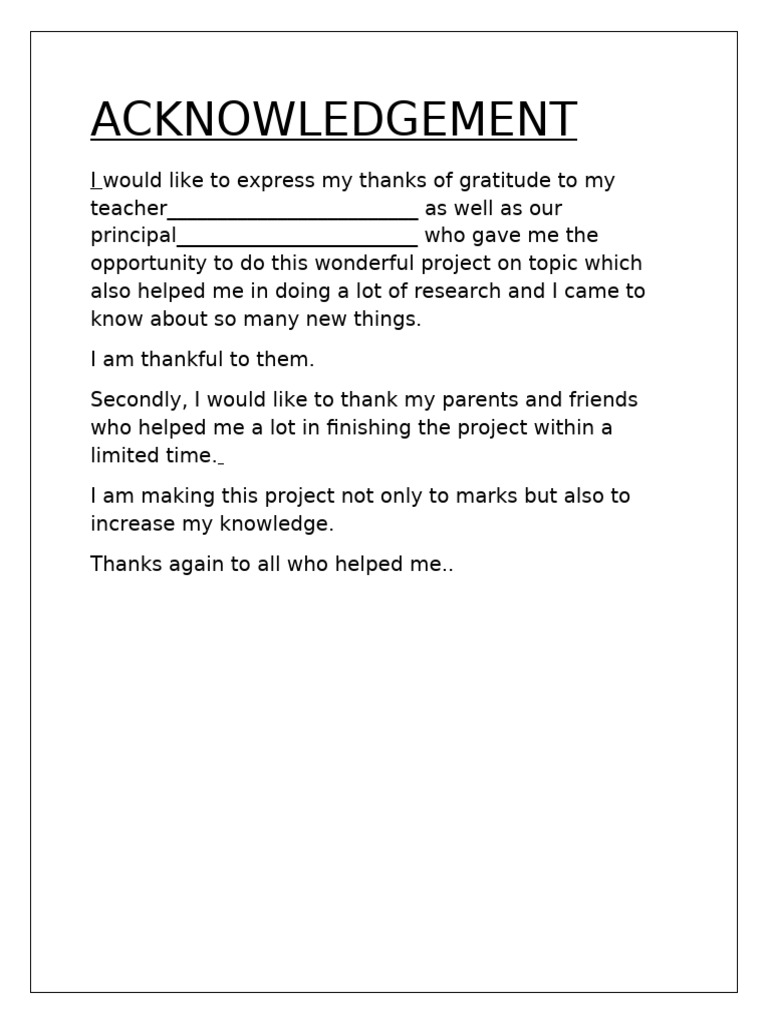 Acknowledgement | PDF