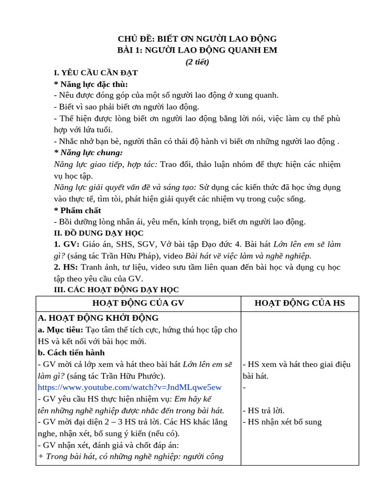 Khbd Đạo Đức 4. CD - Bài 1 | PDF