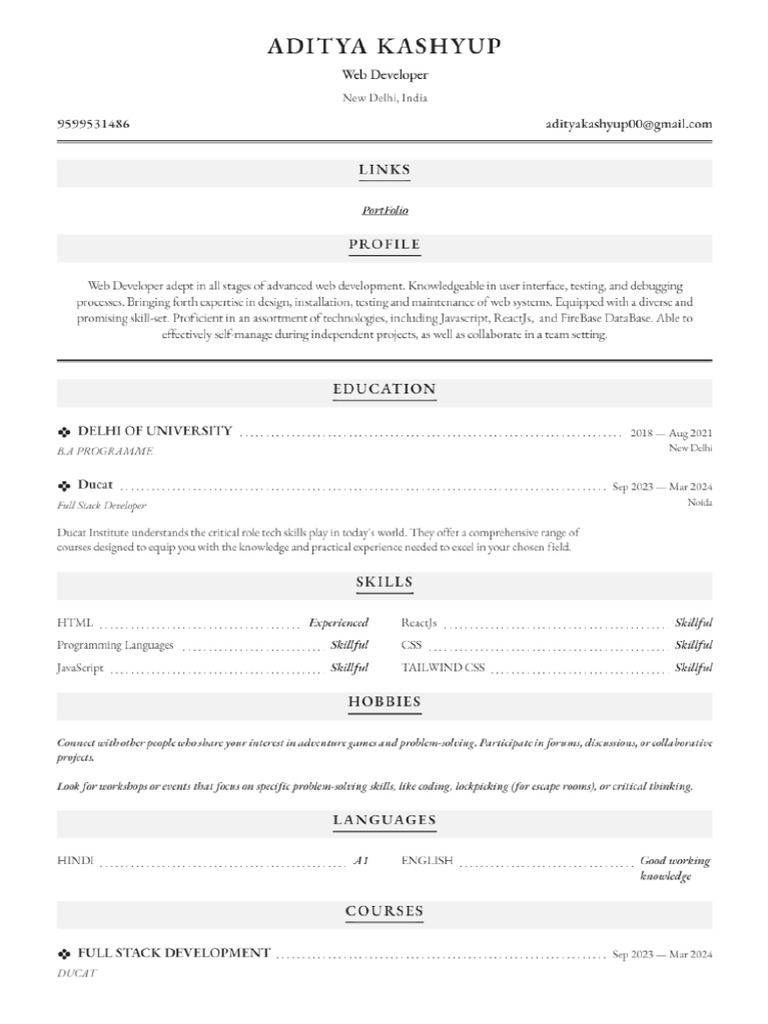 Aditya Resume | PDF