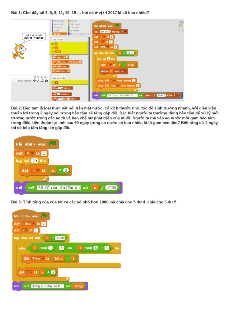 Bai Tap Scratch Mau | PDF