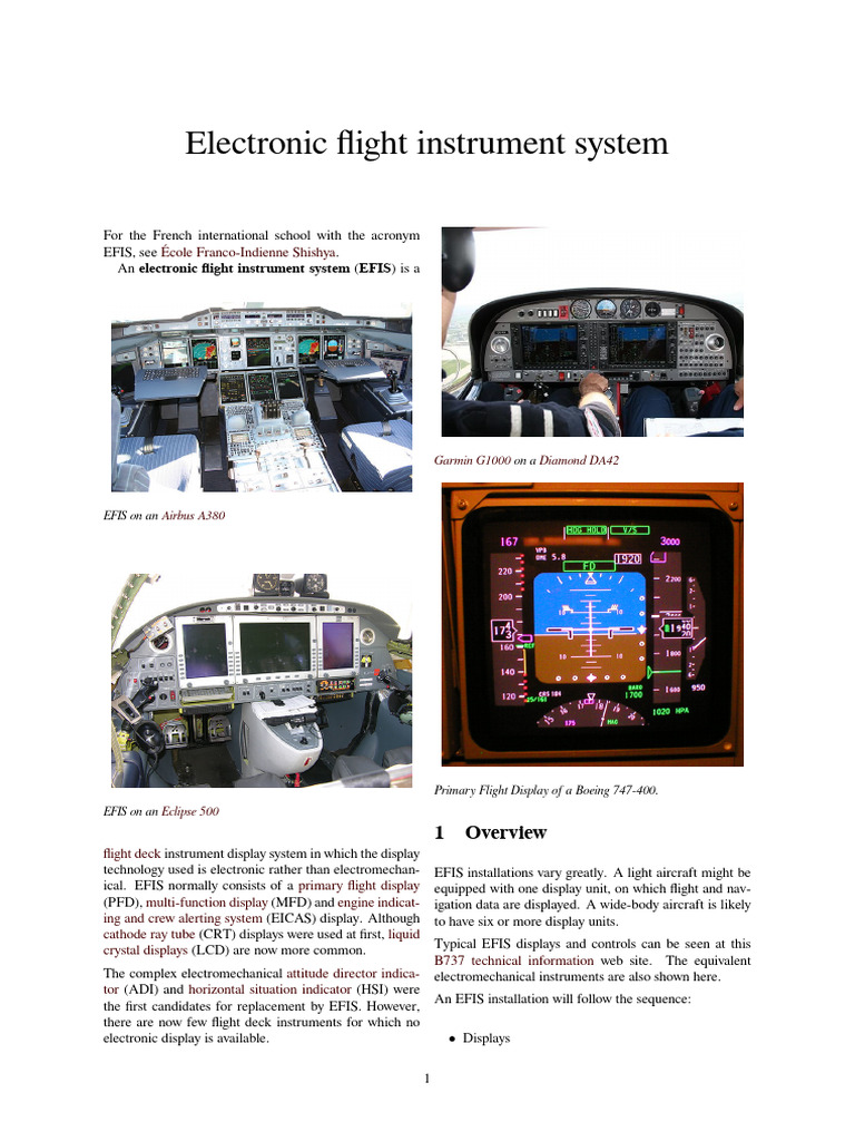EFIS | PDF | Aerospace | Avionics