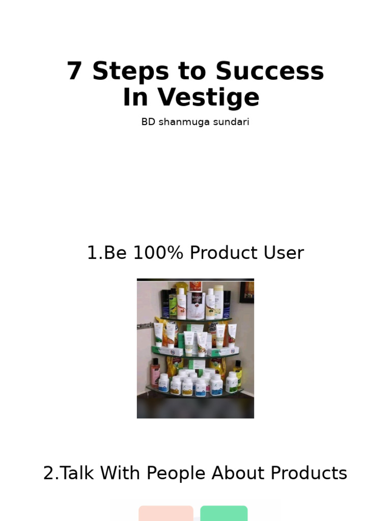 7 Steps To Success in Vestige: BD Shanmuga Sundari | PDF