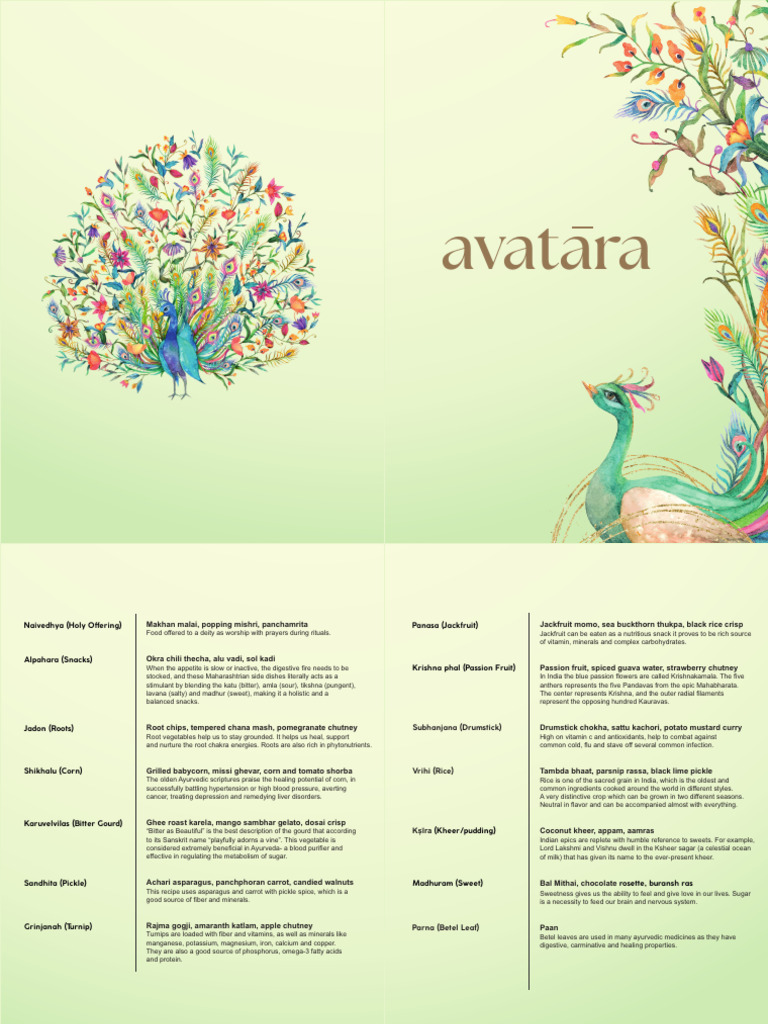 Avatara Menu Mumbai New Sept | PDF | Foods | Pickling