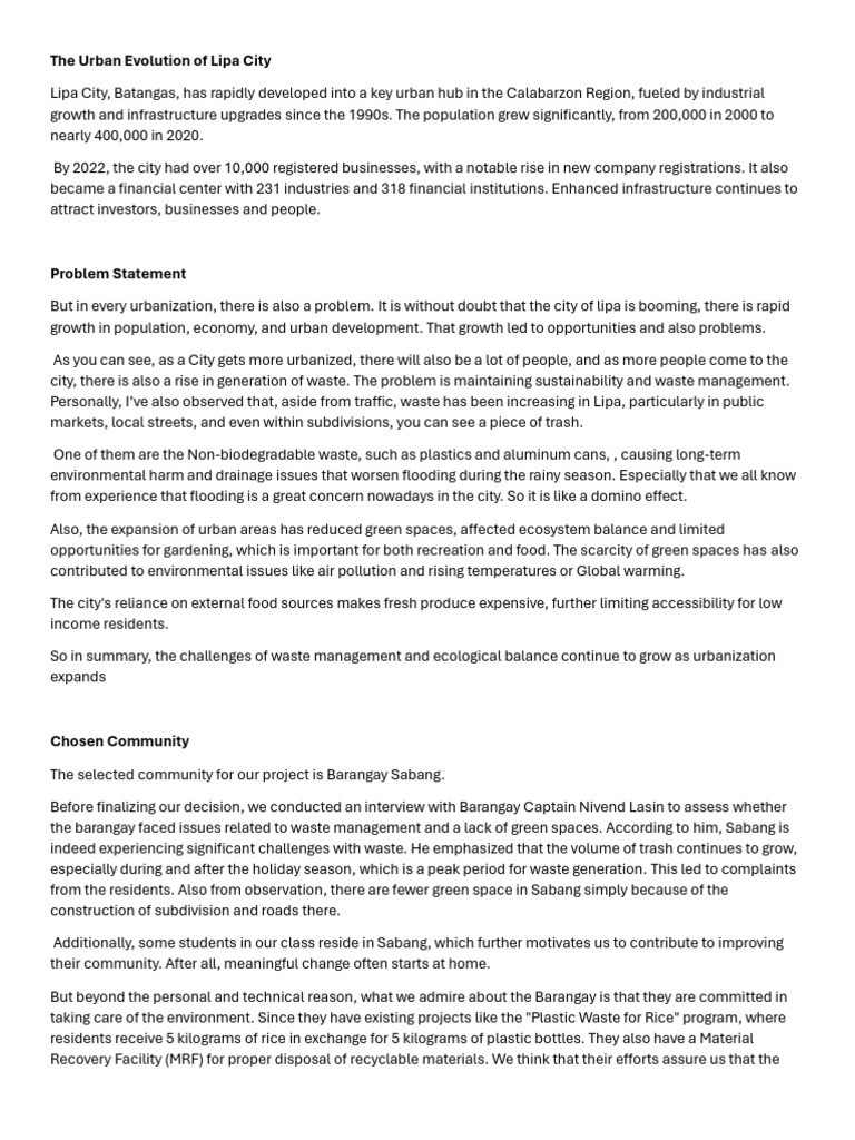 Final Explanation | PDF | Waste Management | Waste