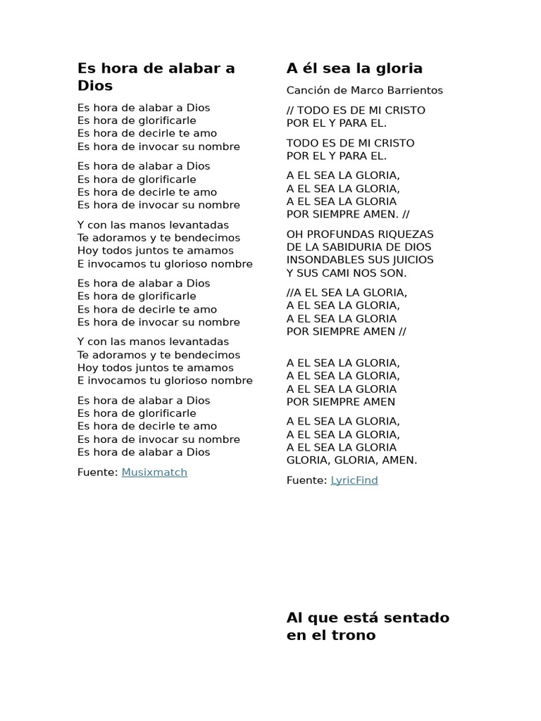 Es hora de alabar a Dios | PDF