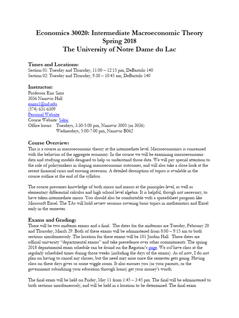 Intermediate Macro Course Guide | PDF | Macroeconomics