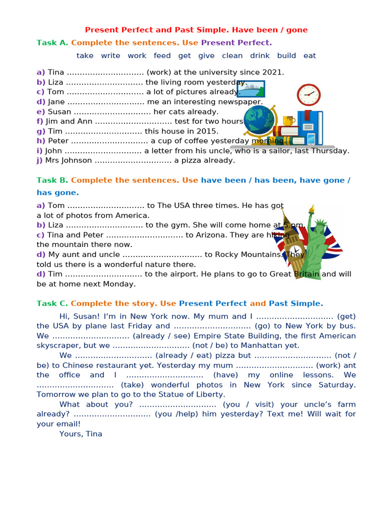 Present Perfect and Past Simple Have Been Have Gone - 152627 | PDF