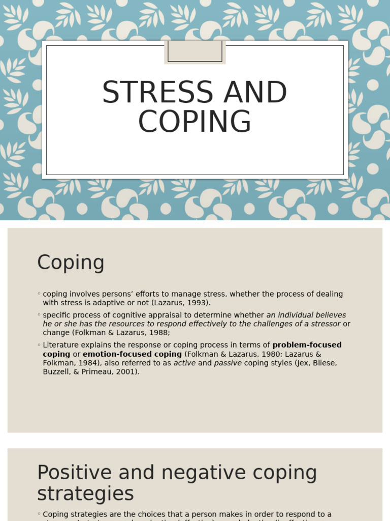 stress and coping | PDF | Stress (Biology) | Emotions