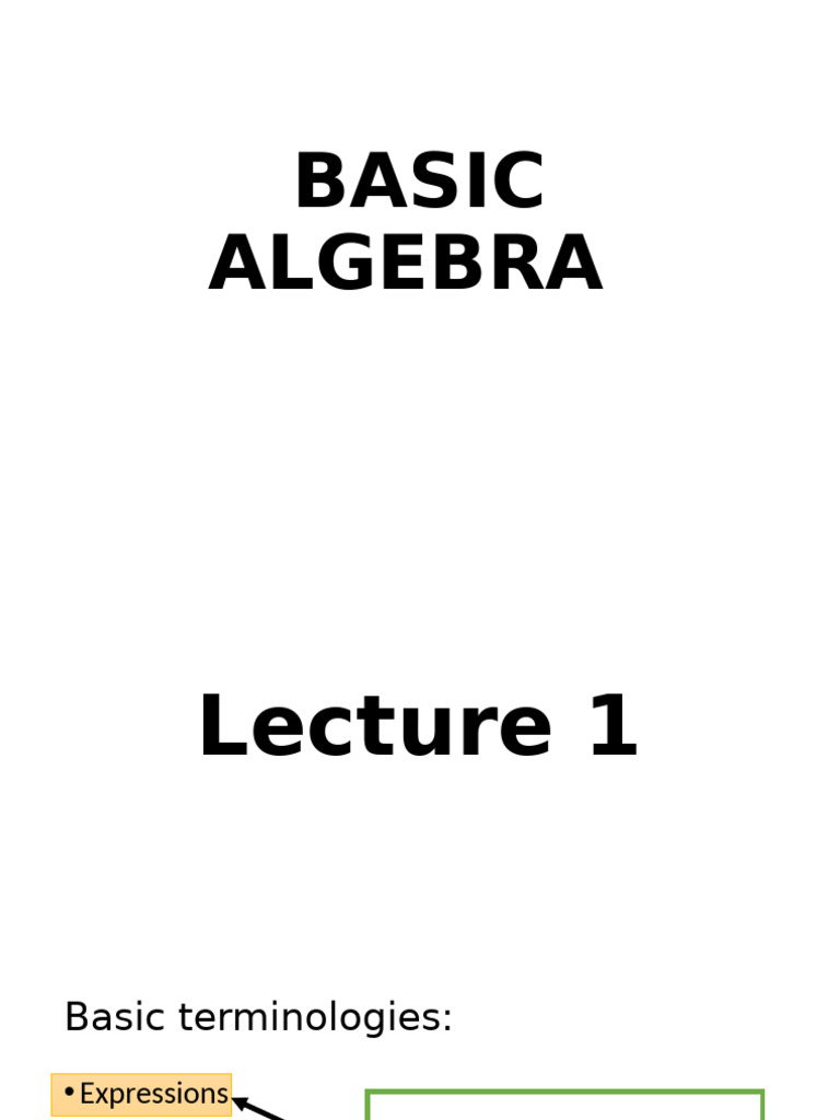 BASIC ALGEBRA | PDF