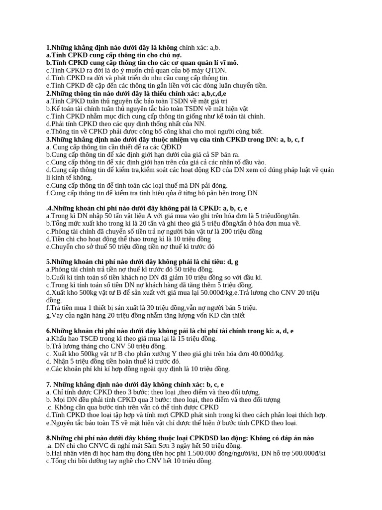 Qtri Chi Phí Kinh Doanh | PDF