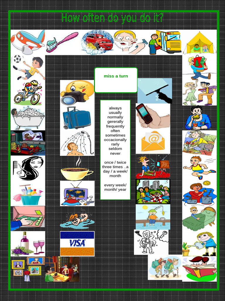 Frequency Adverb Board Game Guide | PDF