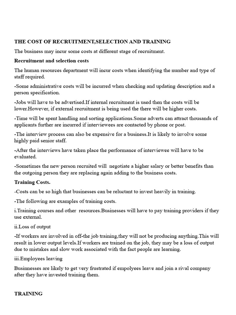 The Cost of Recruitment | PDF | Recruitment | Employment