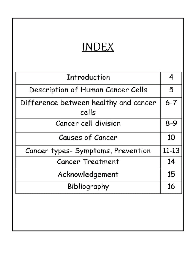 Biology Project On Oncology | PDF