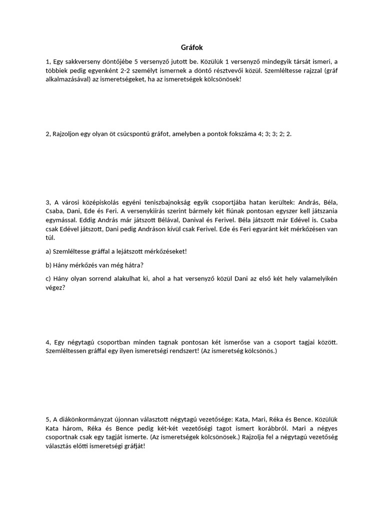 Gráfok Dolgozat | PDF
