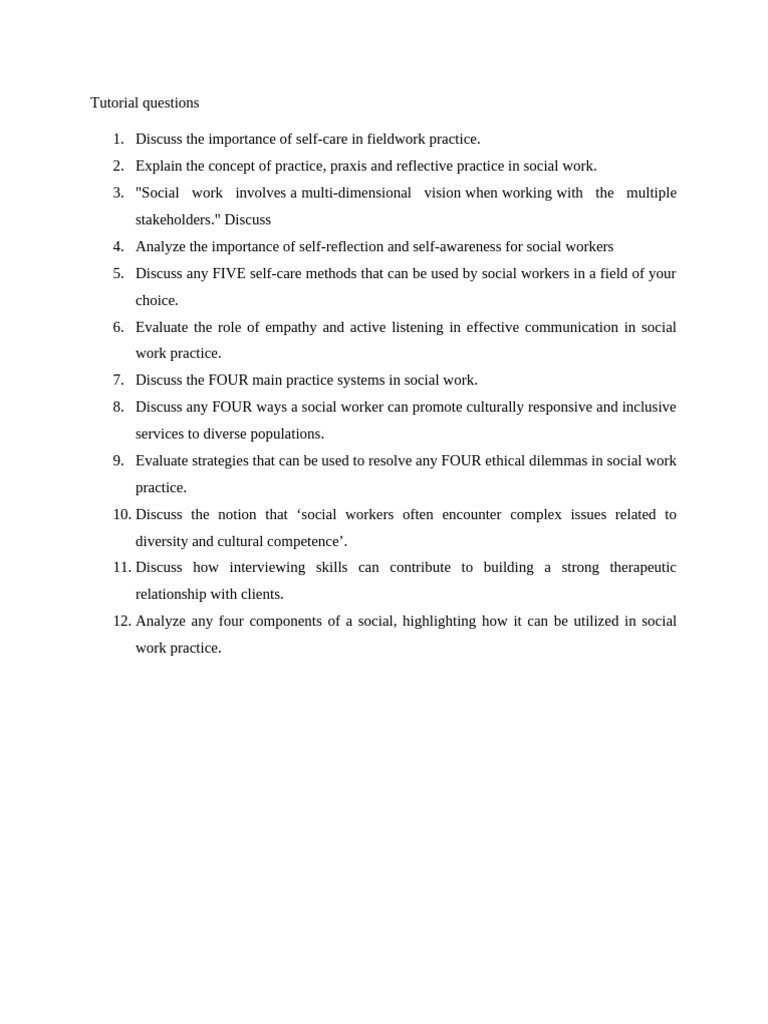 SSWH 224 Tutorial Questions | PDF